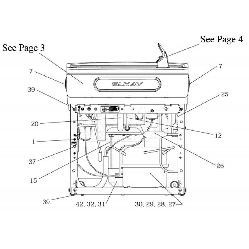 Elkay LZS8L Parts Breakdown | DrinkingFountainDoctor.com