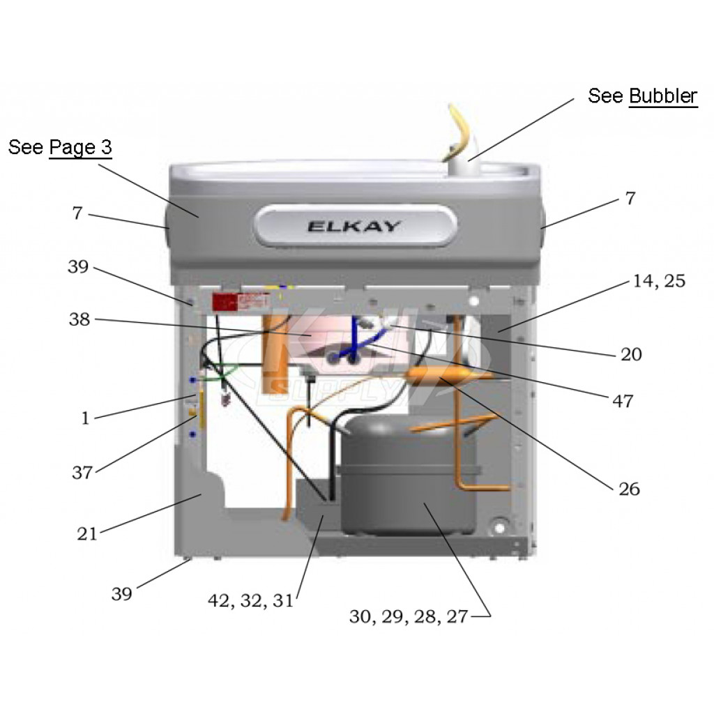 Elkay EZ(S) Parts Breakdown | DrinkingFountainDoctor.com