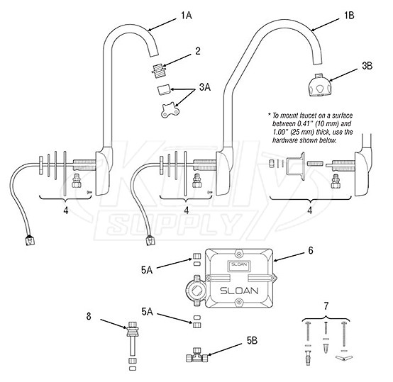 Sloan Optima Plus(R) EBF-550 Faucet Parts Breakdown ...